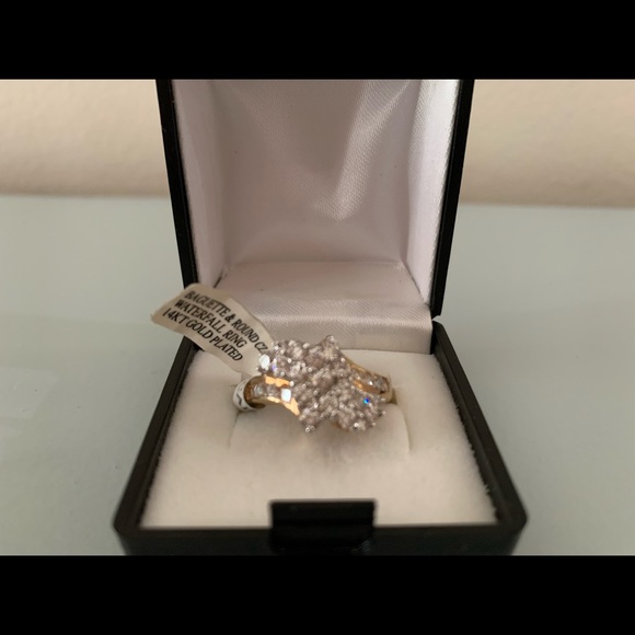 Jewelry | Baguette And Round Cz Waterfall Ring | Poshmark